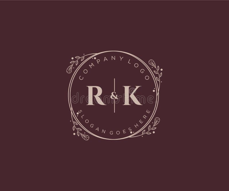 Initial RK Letters Decorative Luxury Wedding Logo Stock Vector ...
