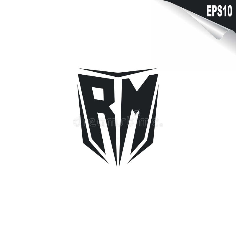 Initial RM Logo Design with Shield Style, Logo Business Branding Stock ...