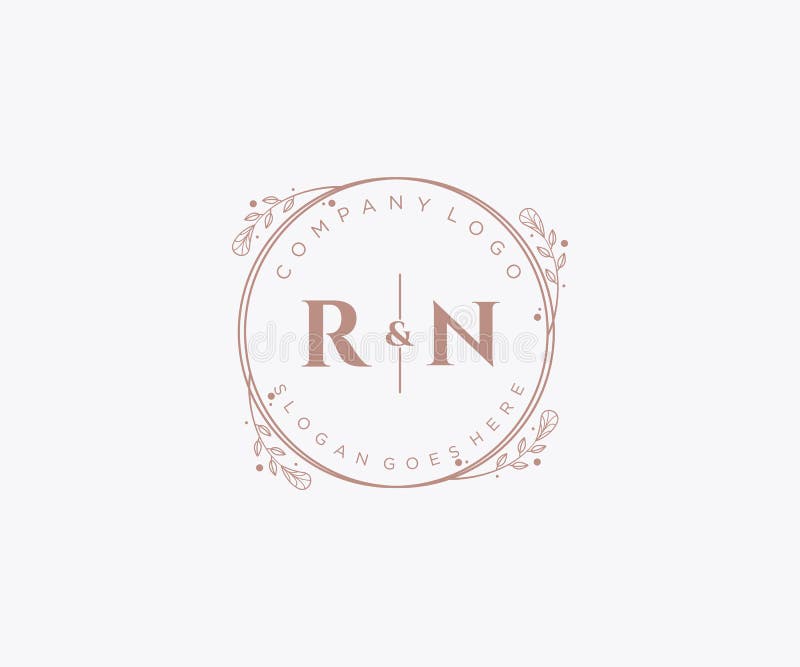Initial RN Letters Decorative Luxury Wedding Logo Stock Vector ...
