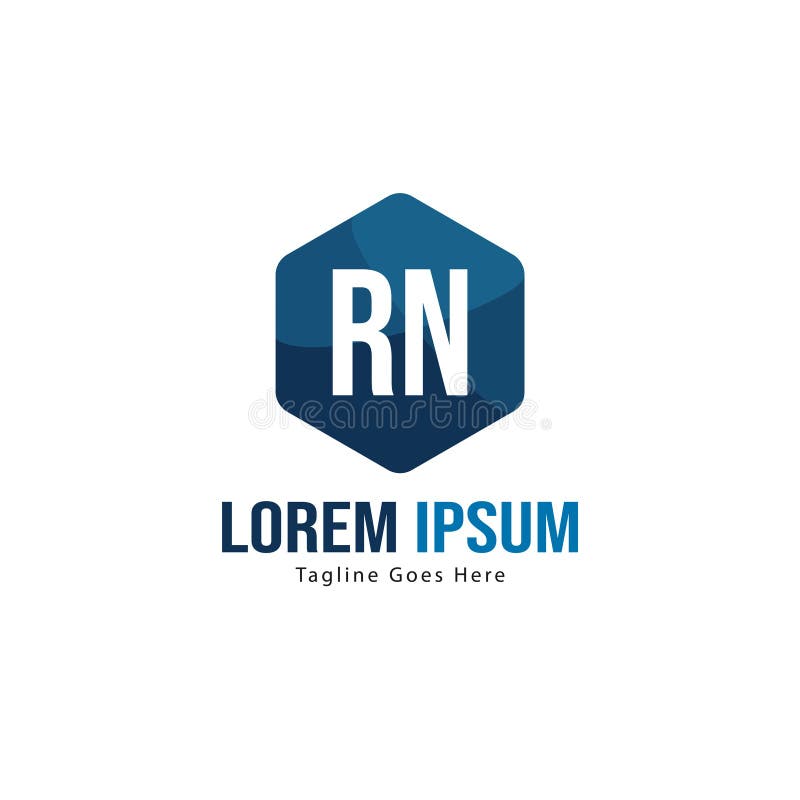 Initial RN Logo Template with Modern Frame. Minimalist RN Letter Logo ...