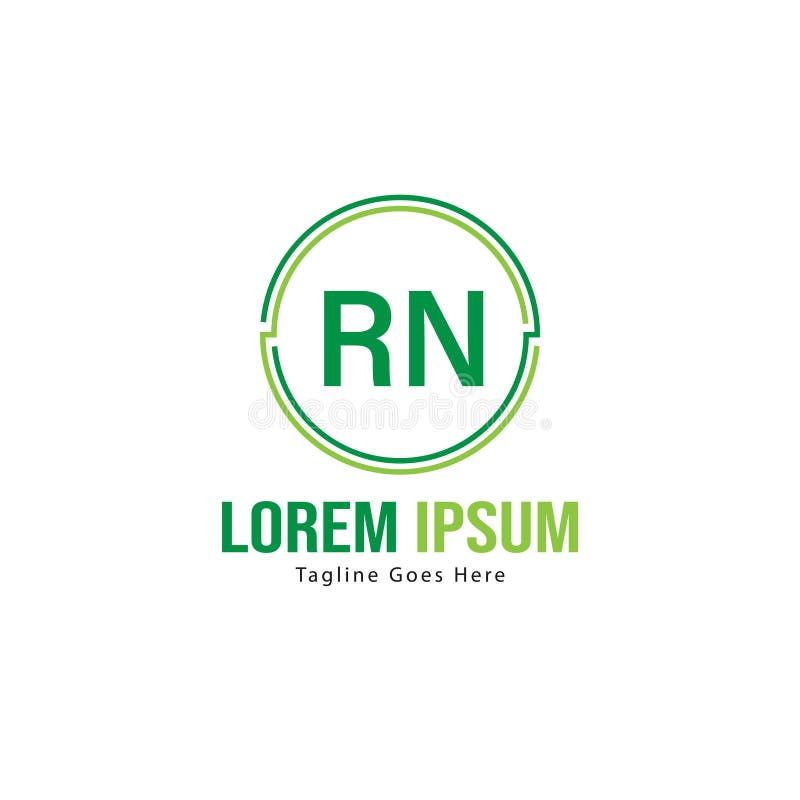 Initial RN Logo Template with Modern Frame. Minimalist RN Letter Logo ...