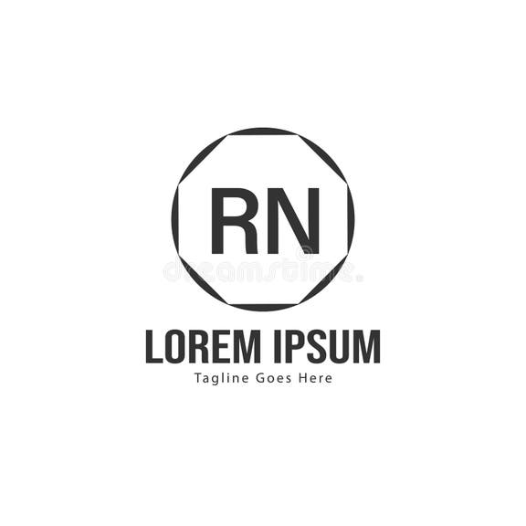 Initial RN Logo Template with Modern Frame. Minimalist RN Letter Logo ...