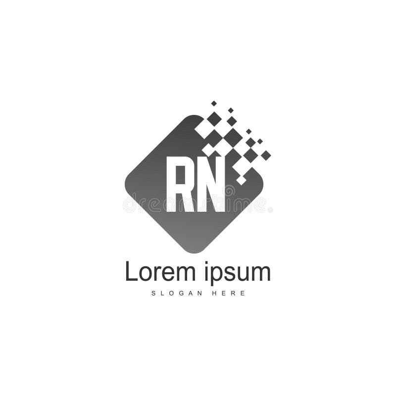 Initial RN Logo Template with Modern Frame. Minimalist RN Letter Logo ...