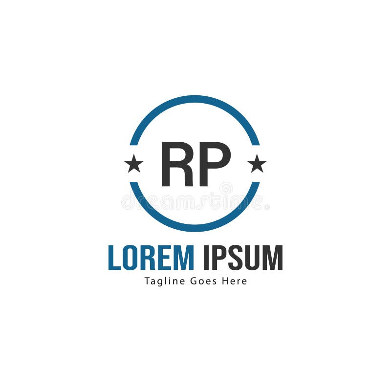 Initial RP Logo Template with Modern Frame. Minimalist RP Letter Logo ...