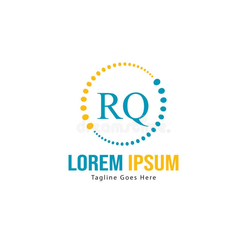 Initial RQ Logo Template with Modern Frame. Minimalist RQ Letter Logo ...
