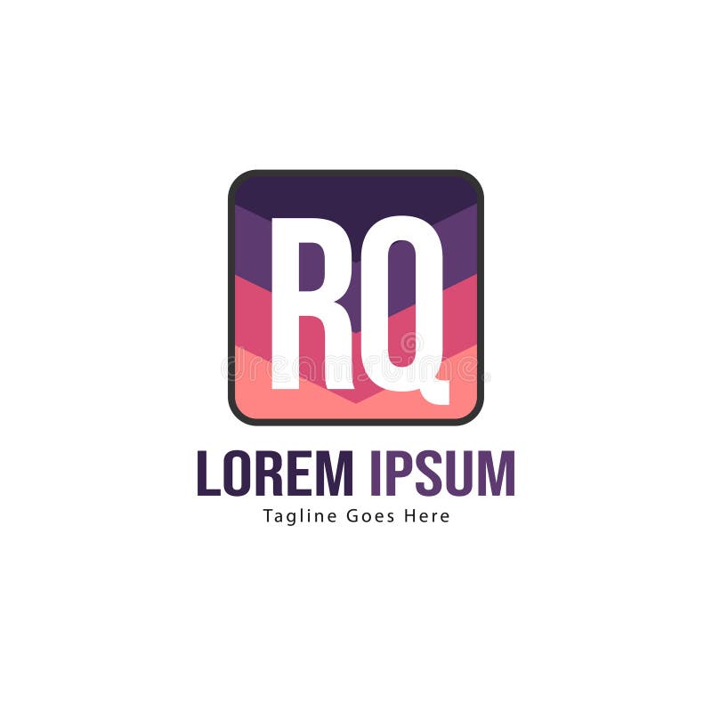 Initial RQ Logo Template with Modern Frame. Minimalist RQ Letter Logo ...