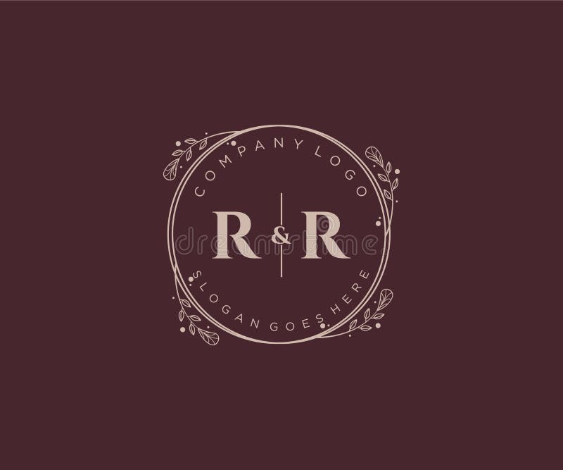 Initial RR Letters Decorative Luxury Wedding Logo Stock Vector ...