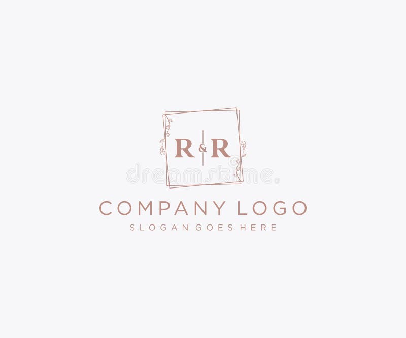 Initial RR Letters Decorative Luxury Wedding Logo Stock Vector ...