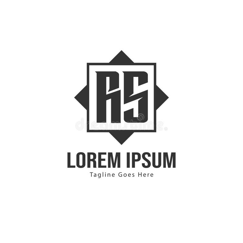 Initial RS Logo Template with Modern Frame. Minimalist RS Letter Logo ...
