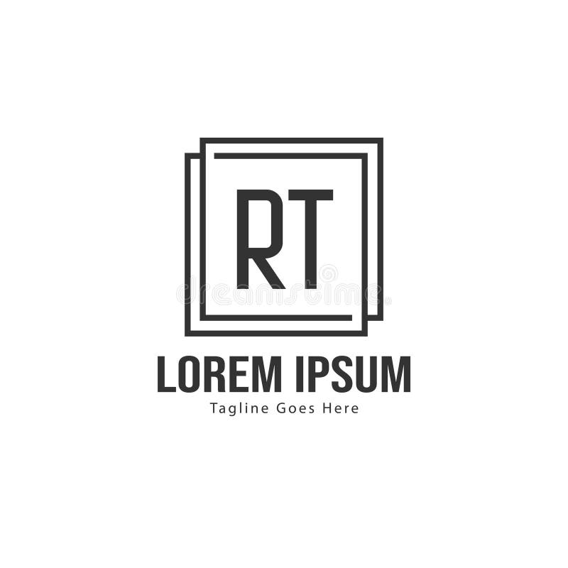 Initial RT Logo Template with Modern Frame. Minimalist RT Letter Logo ...