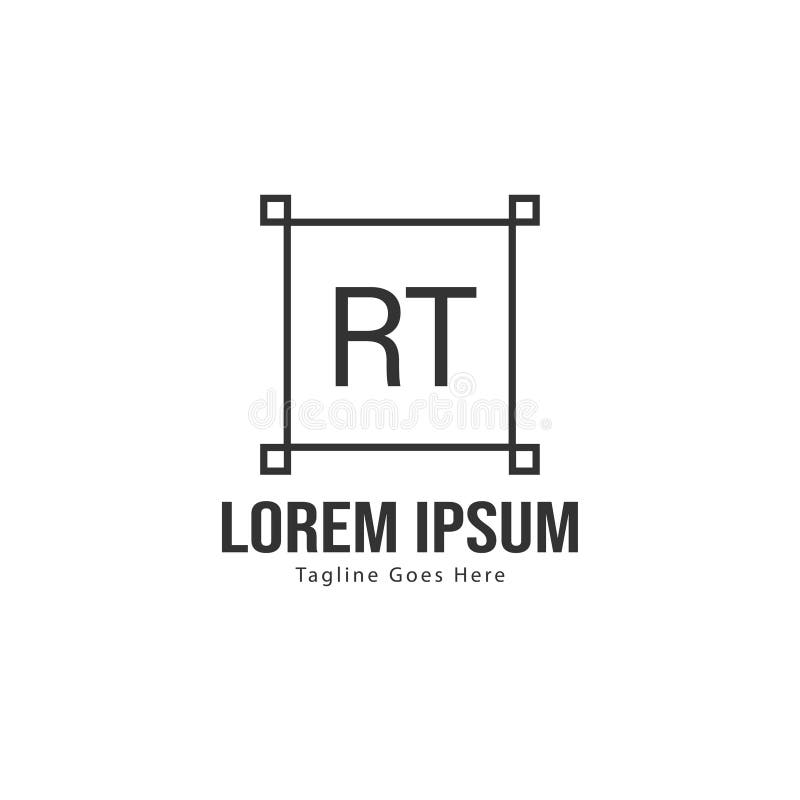 Initial RT Logo Template with Modern Frame. Minimalist RT Letter Logo ...