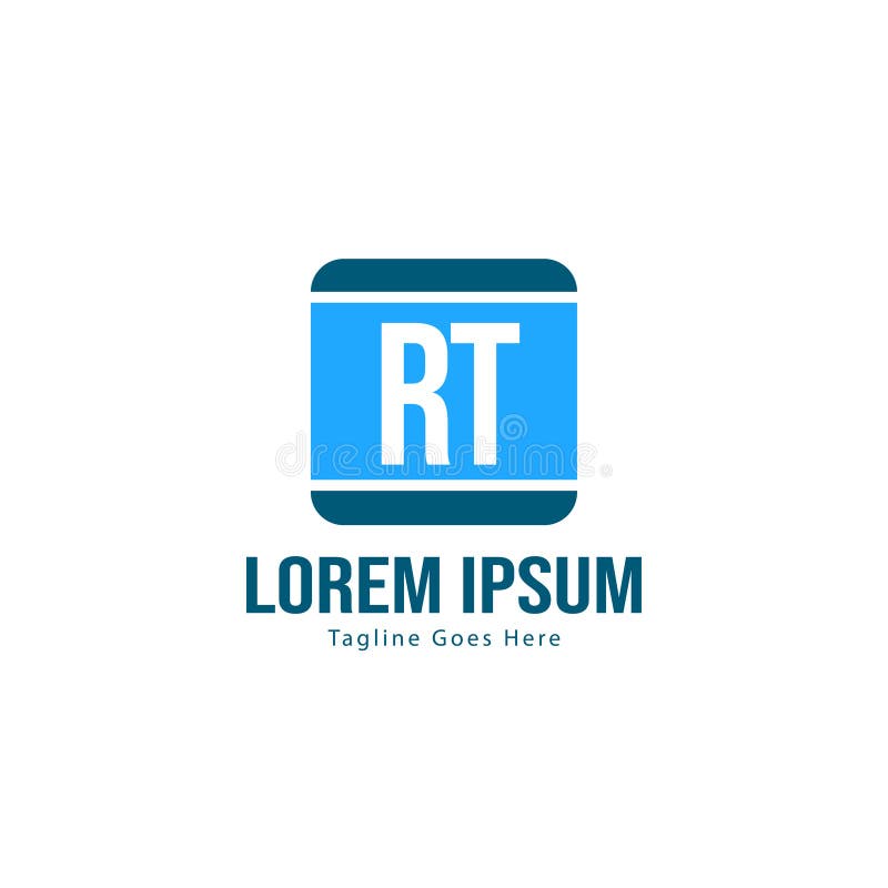Initial RT Logo Template with Modern Frame. Minimalist RT Letter Logo ...