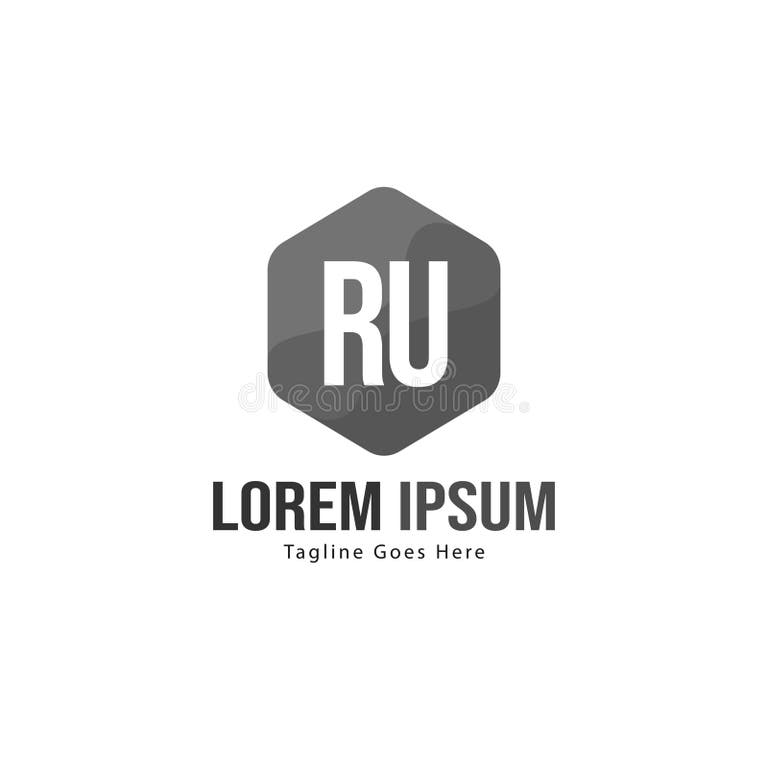 Initial RU Logo Template with Modern Frame. Minimalist RU Letter Logo ...