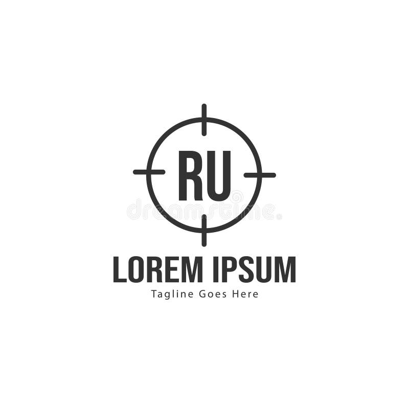 Initial RU Logo Template with Modern Frame. Minimalist RU Letter Logo ...