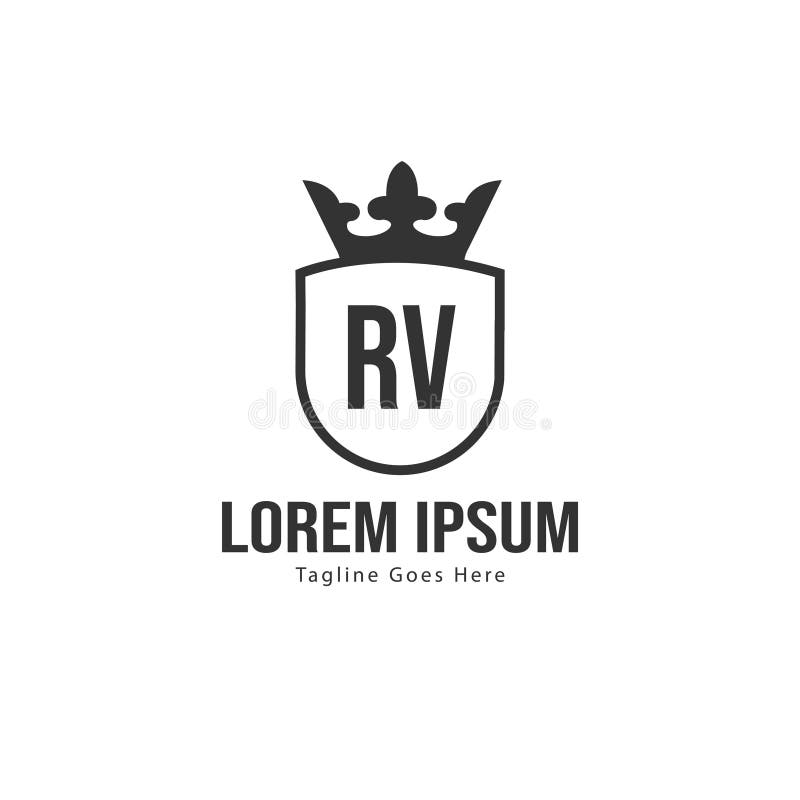 Initial RV Logo Template with Modern Frame. Minimalist RV Letter Logo ...