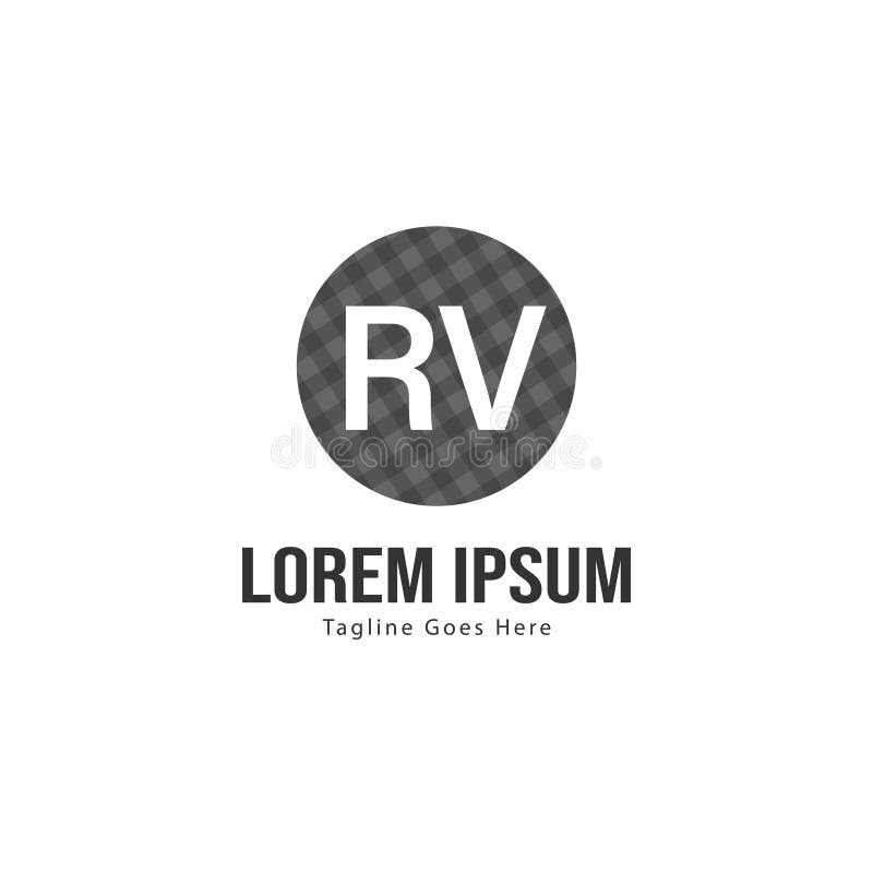 Initial RV Logo Template with Modern Frame. Minimalist RV Letter Logo ...