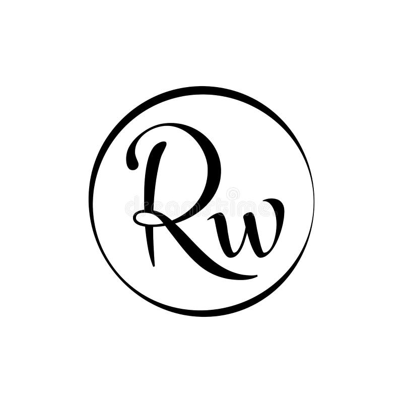 Initial Rw Letter Logo Design Vector Template. Abstract Script Letter ...
