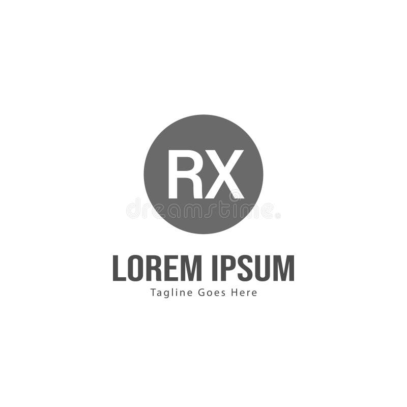 Initial RX Logo Template with Modern Frame. Minimalist RX Letter Logo ...