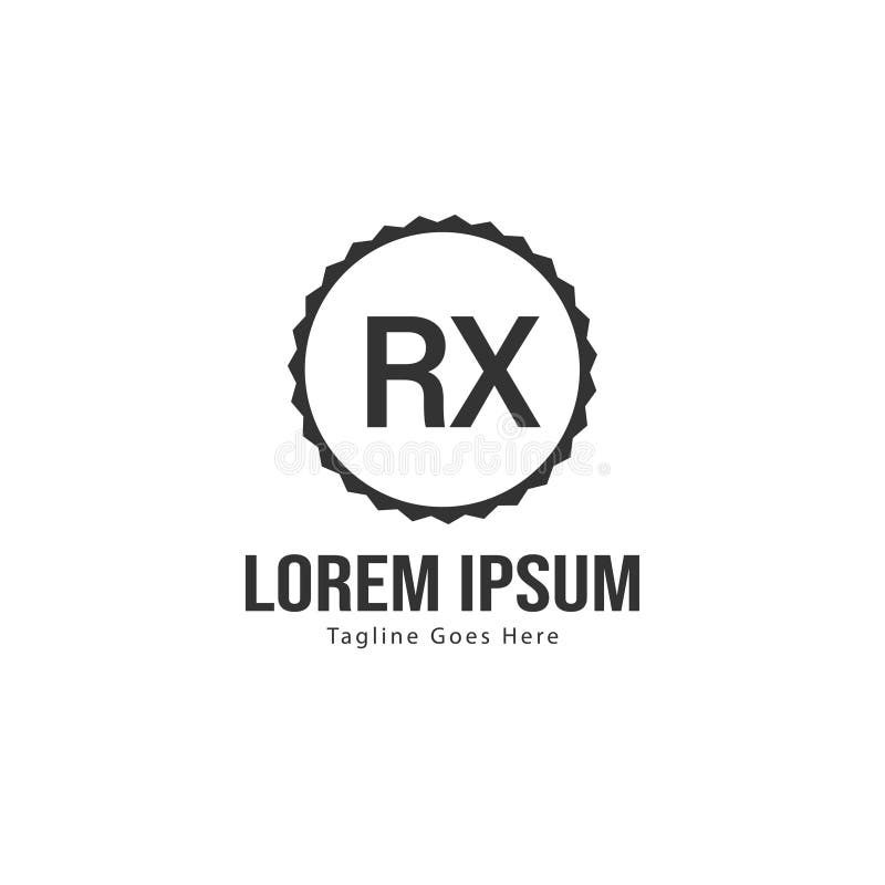 Initial RX Logo Template with Modern Frame. Minimalist RX Letter Logo ...