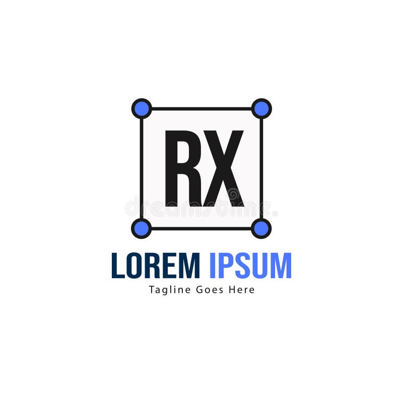Initial RX Logo Template with Modern Frame. Minimalist RX Letter Logo ...