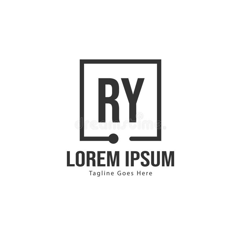 Initial RY Logo Template with Modern Frame. Minimalist RY Letter Logo ...