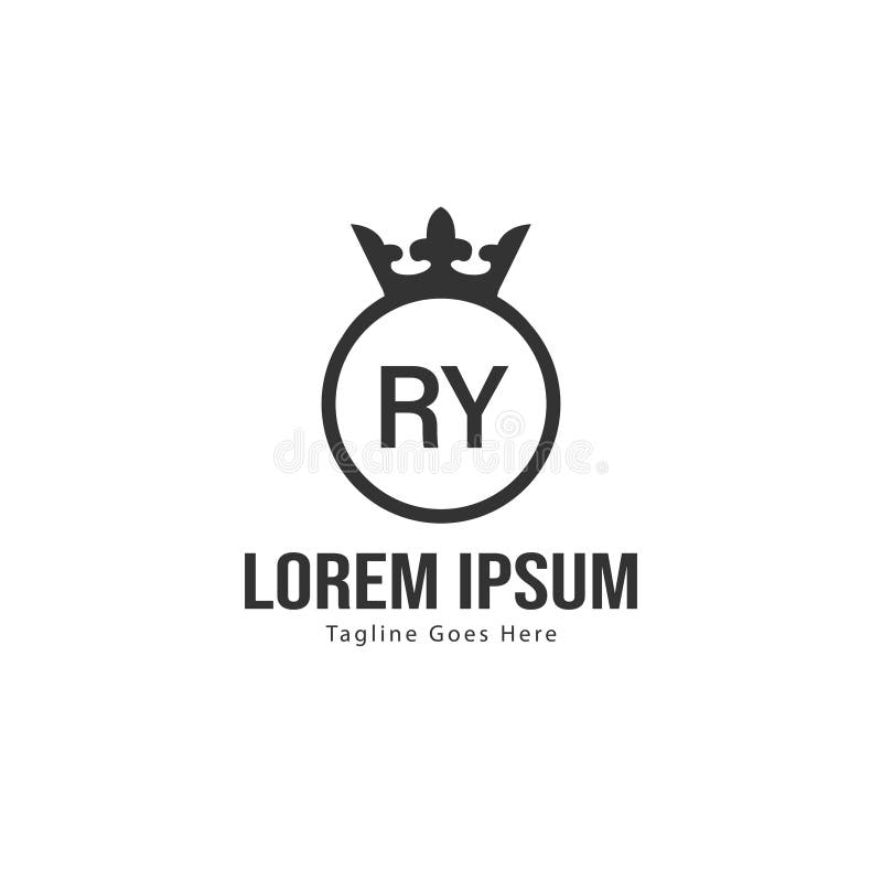 Initial RY Logo Template with Modern Frame. Minimalist RY Letter Logo ...