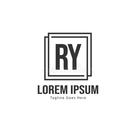 Initial RY Logo Template with Modern Frame. Minimalist RY Letter Logo ...