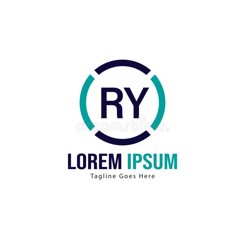 Initial RY Logo Template with Modern Frame. Minimalist RY Letter Logo ...