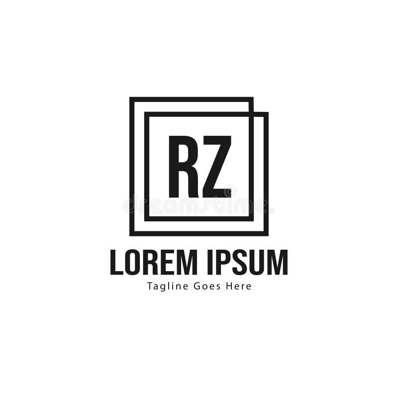 Initial RZ Logo Template with Modern Frame. Minimalist RZ Letter Logo ...