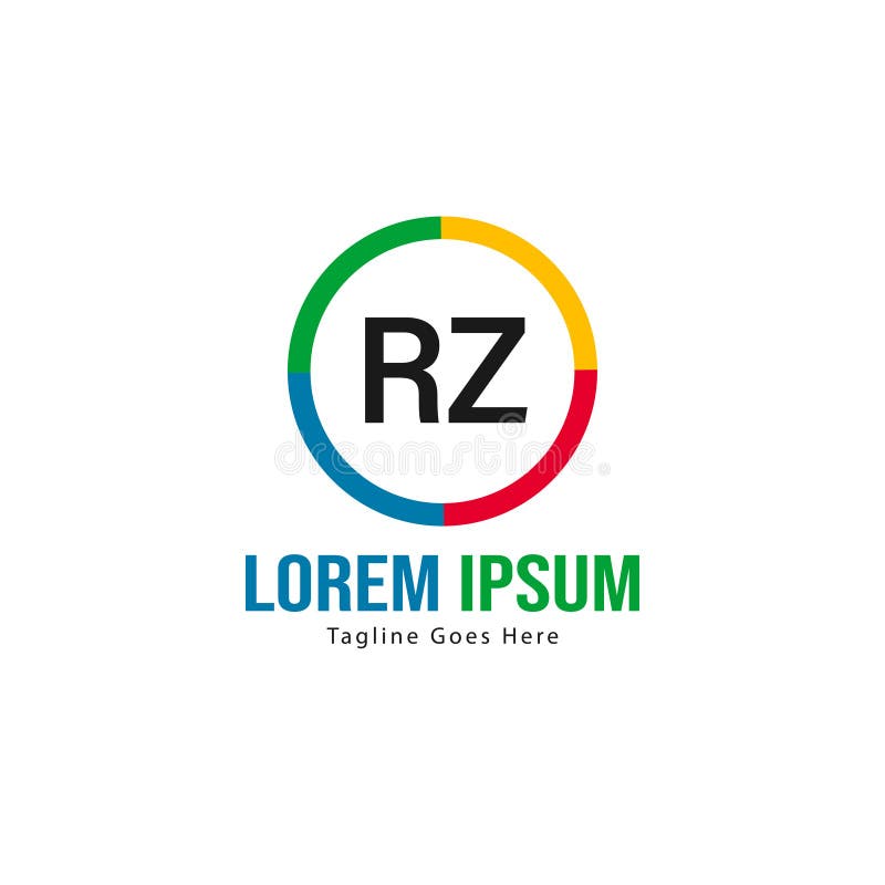 Initial RZ Logo Template with Modern Frame. Minimalist RZ Letter Logo ...
