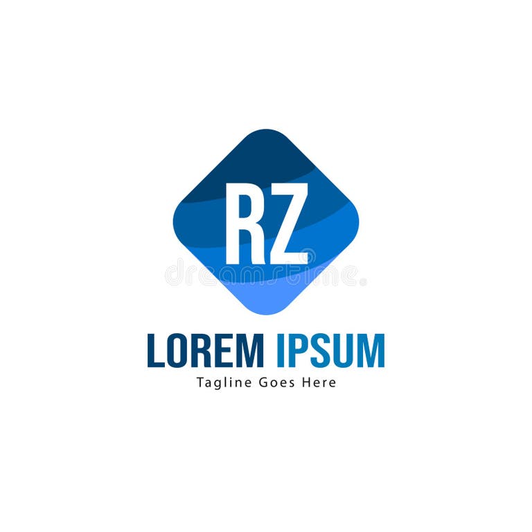 Initial RZ Logo Template with Modern Frame. Minimalist RZ Letter Logo ...