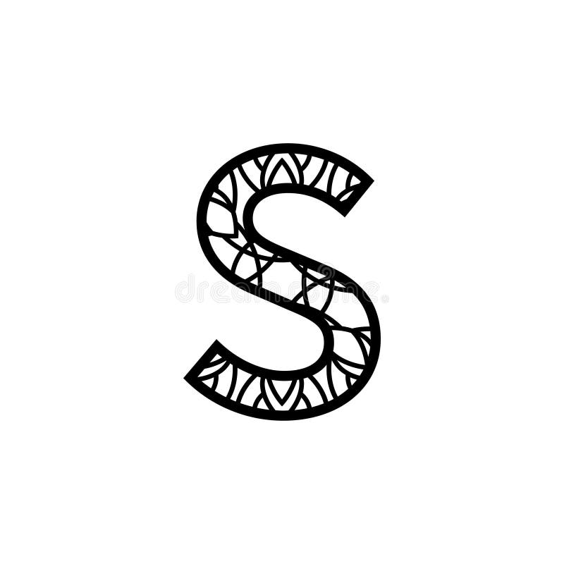 Initial S Mandala Vector Design Template Illustration Stock ...