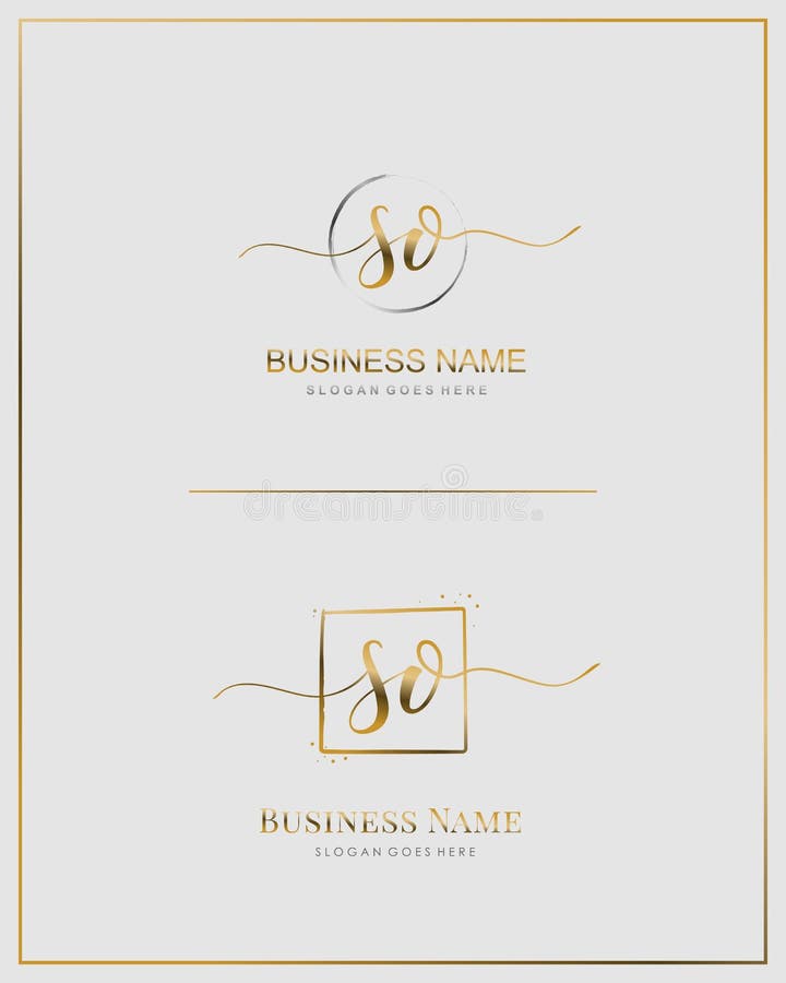 Initial S O so Handwriting Logo Vector. Letter Handwritten Logo ...