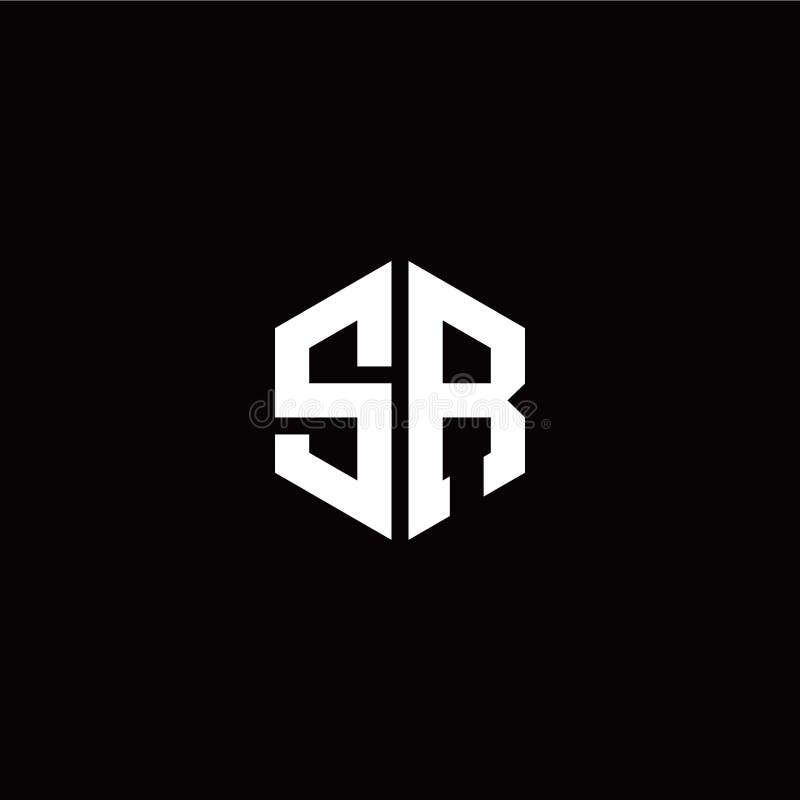 Initial S R Letter with Polygon Modern Style Logo Template Vector Stock ...