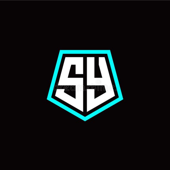 Initial S Y Letter with Polygon Modern Style Logo Template Vector Stock ...