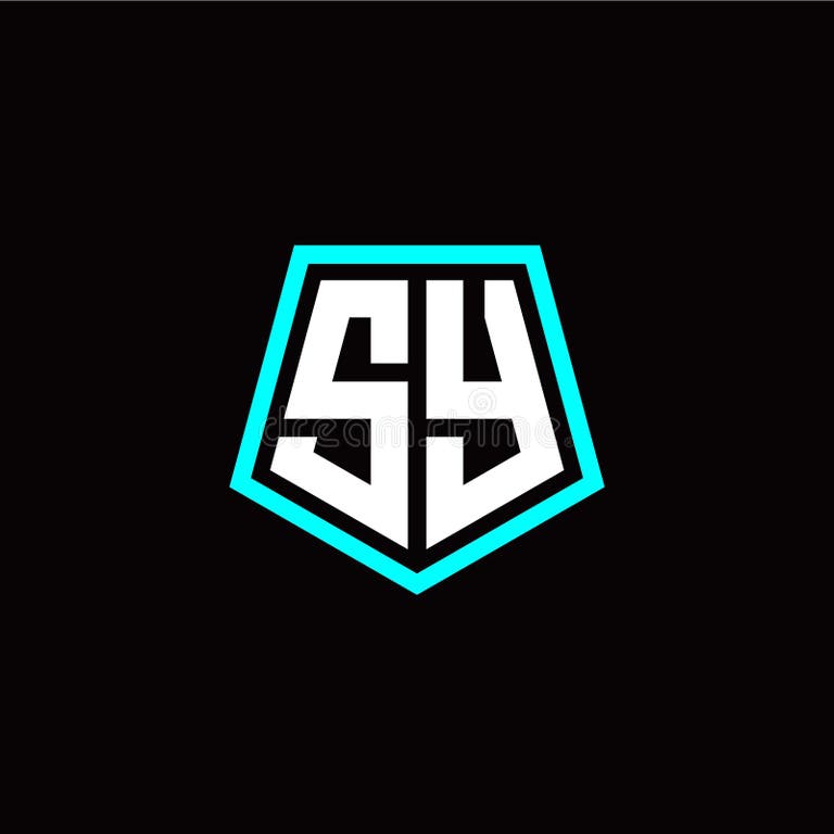 Initial S Y Letter with Polygon Modern Style Logo Template Vector Stock ...