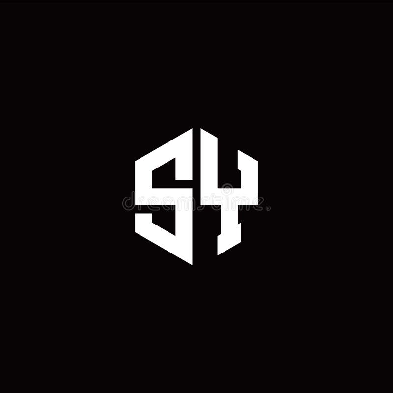 Initial S Y Letter with Polygon Modern Style Logo Template Vector Stock ...