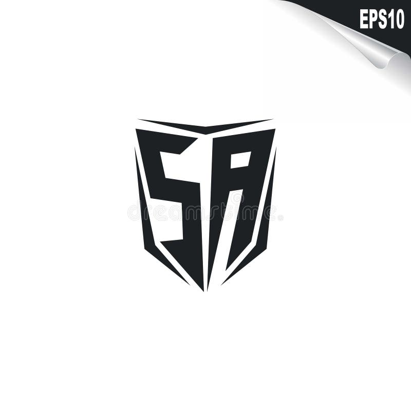 Initial SA Logo Design with Shield Style, Logo Business Branding Stock ...