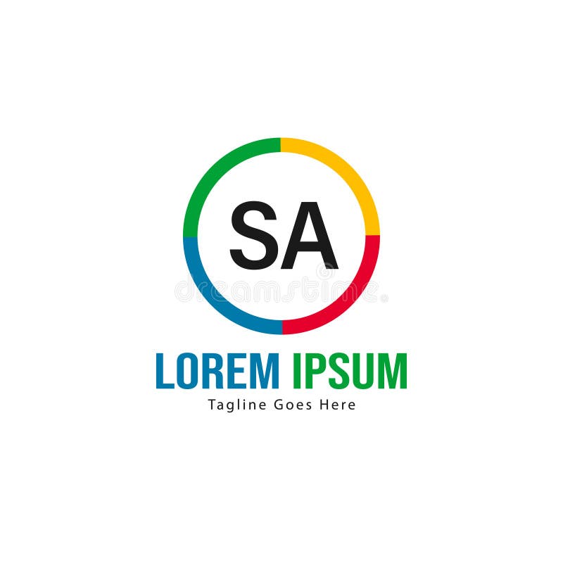 Initial SA Logo Template with Modern Frame. Minimalist SA Letter Logo ...
