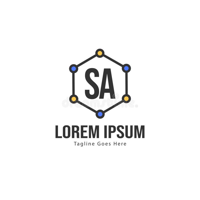 Initial SA Logo Template with Modern Frame. Minimalist SA Letter Logo ...