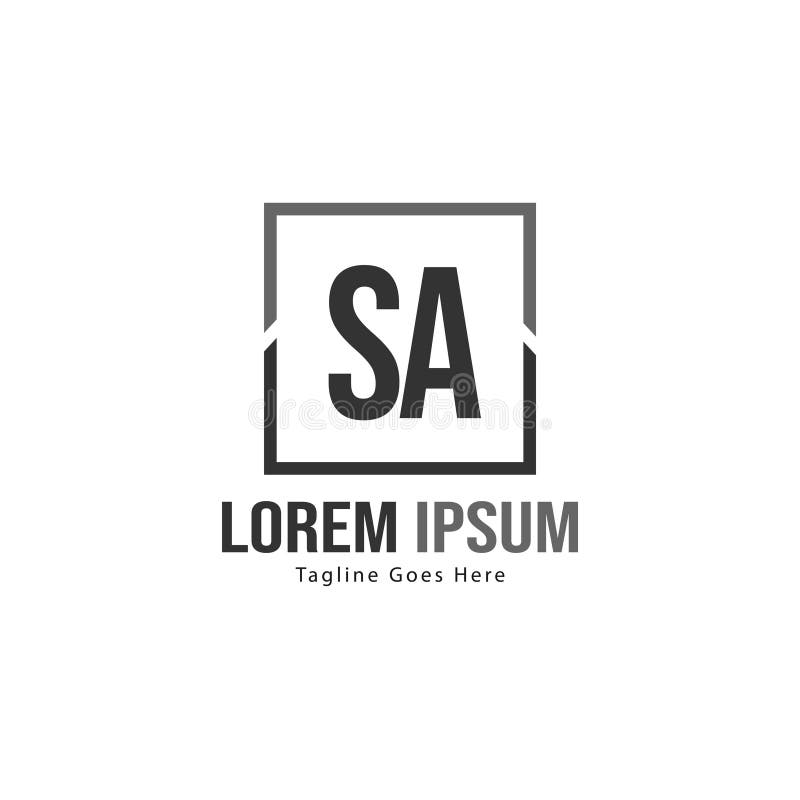 Initial SA Logo Template with Modern Frame. Minimalist SA Letter Logo ...