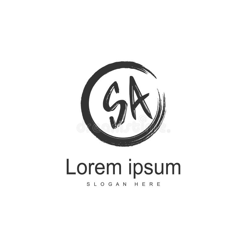 Initial SA Logo Template with Modern Frame. Minimalist SA Letter Logo ...