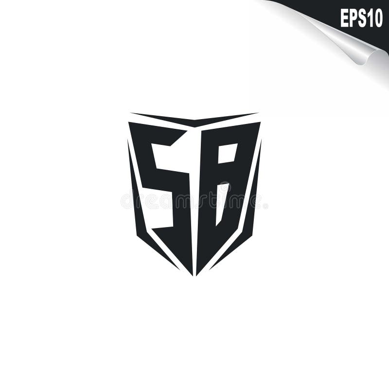 Initial SB Logo Design with Shield Style, Logo Business Branding Stock ...