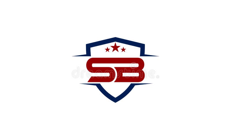 Initial SB with a Shield for Security Logo Stock Vector - Illustration ...