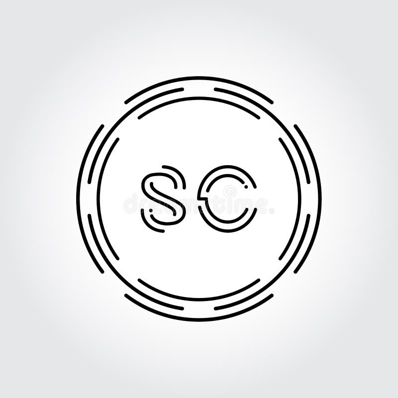 Initial SC Logo Design Creative Typography Vector Template. Digital ...