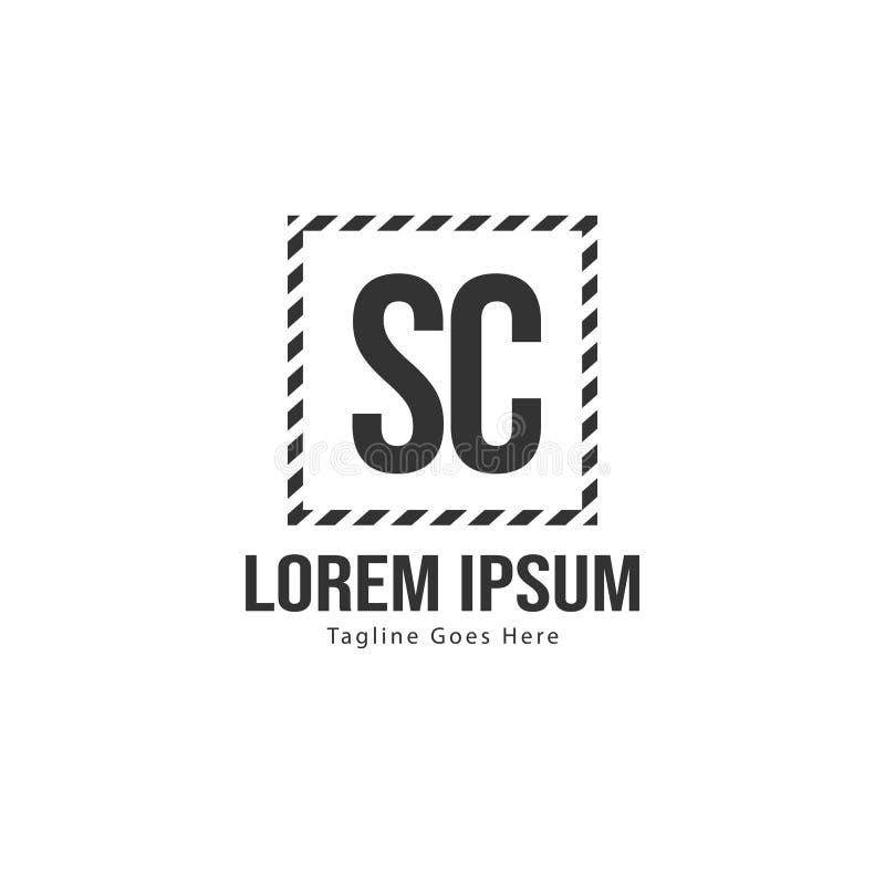 Initial SC Logo Template with Modern Frame. Minimalist SC Letter Logo ...