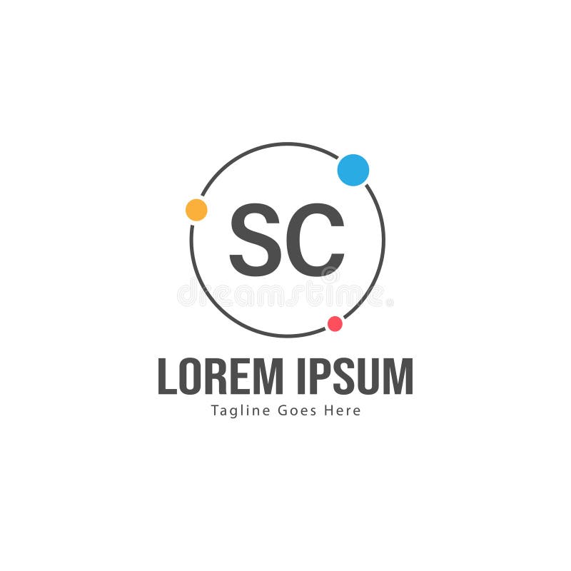 Initial SC Logo Template with Modern Frame. Minimalist SC Letter Logo ...
