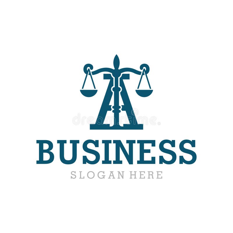 Initial a Scale Justice Logo Design Template, Monogram Logo for Law ...