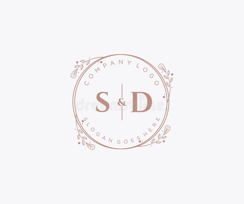 Initial SD Letters Decorative Luxury Wedding Logo Stock Vector ...