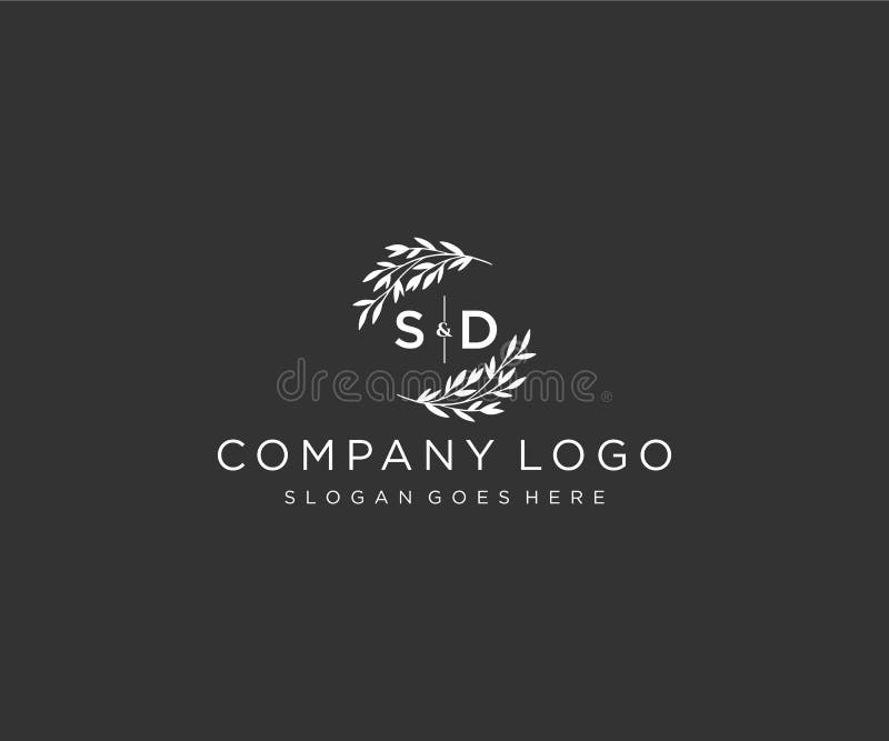 Initial SD Letters Floral Frames. Monogram Wedding, Wedding Invitation ...